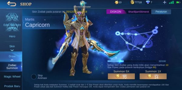 Urutan Skin Zodiak Terbaru Mobile Legends, Jangan Sampai Salah!