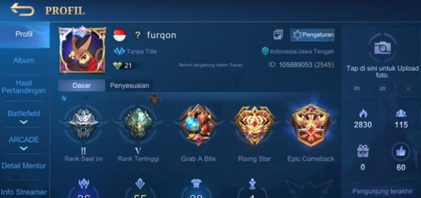 Cara Melihat ID, Server dan Waktu Server Mobile Legends (ML)