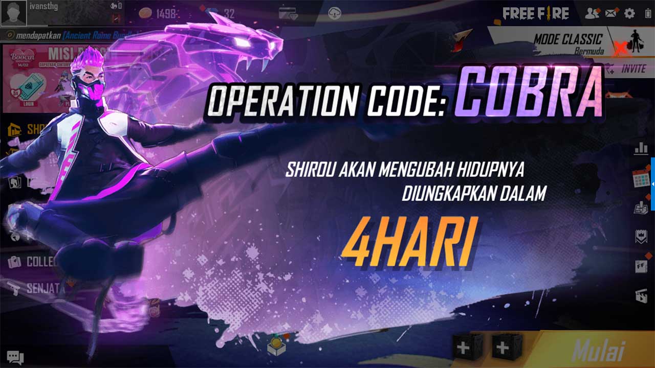 Operation Cobra Free Fire (FF) Shiro's release date! - Game Area