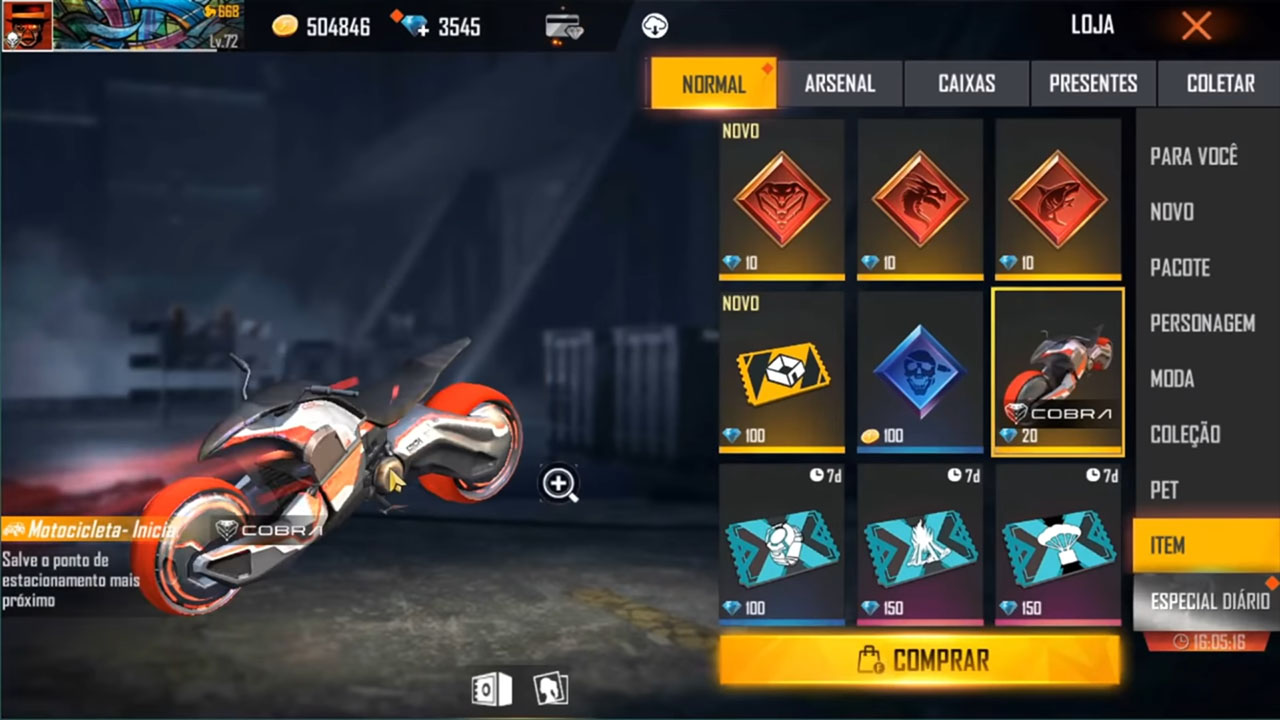 Bocoran Skin Motor di Project Cobra Free Fire (FF) | SPIN Esports