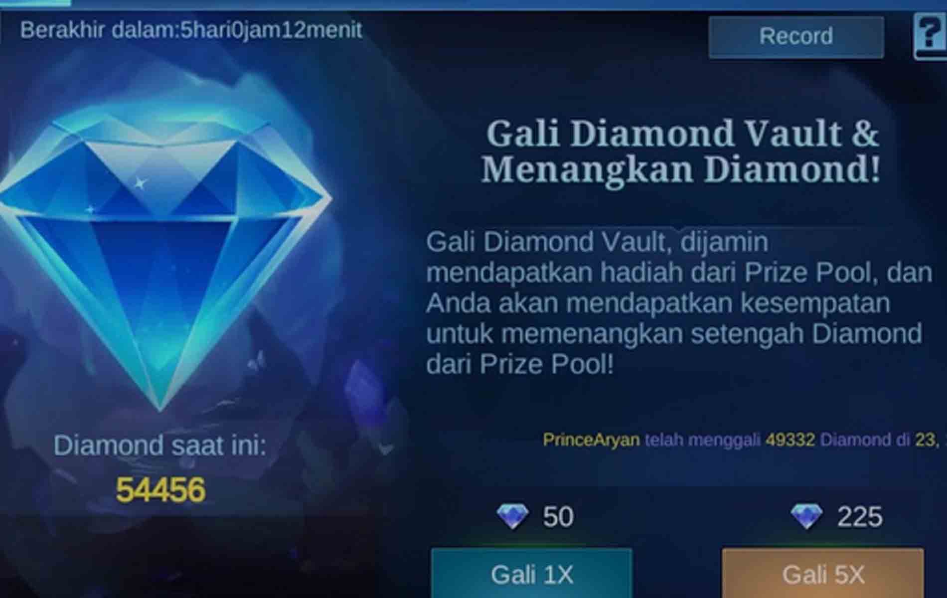 Khusus Sultan Masuk Sini, Event Diamond Vault Mobile Legends Kembali