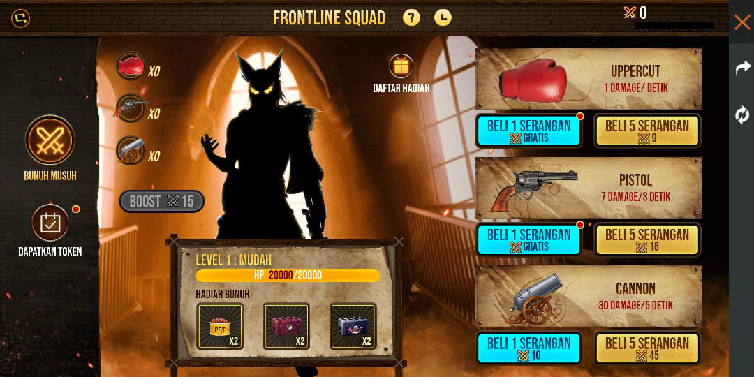 Main Web Event Frontline Squad, Dapat Skin Machete FF Gratis! | SPIN