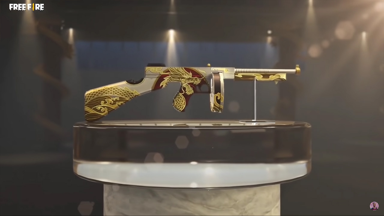 Tampilan Gun Skin Thompson - Dragon Mob FF, Megah! | SPIN Esports