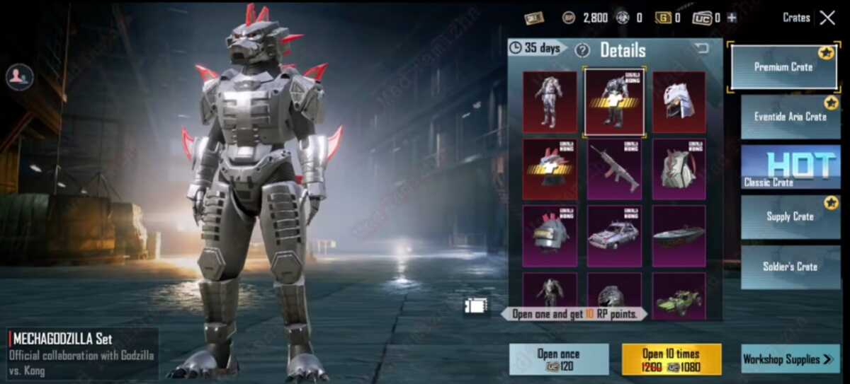 Premium Crates PUBG Mobile Akan Hadirkan Outfit Mechagodzilla! | SPIN