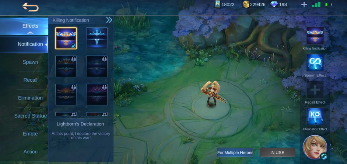 Cara Gunakan Emote, Recall, Efek Kill Mobile Legends (ML) Untuk Semua Hero