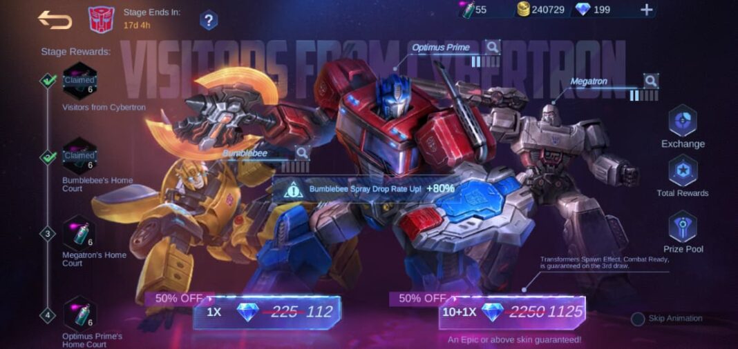 Tips dan Trik Buat Dapat Skin Transformers Bumblebee MLBB Murah!