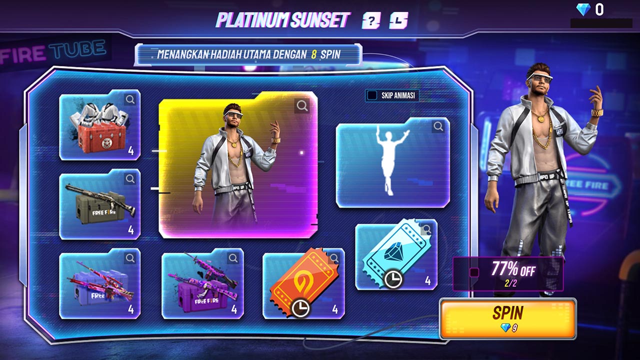 Ada Bundle Platinum Sunset di Event Diskon Wonder Wheel FF! | SPIN