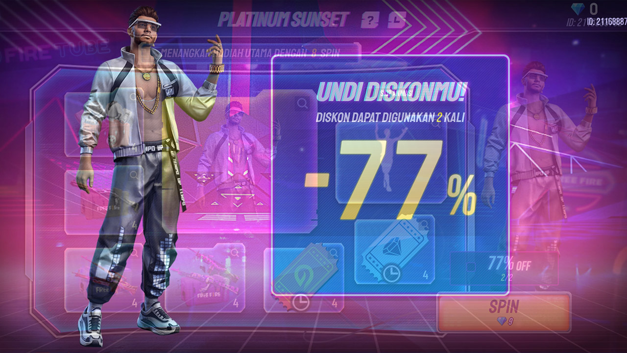 Ada Bundle Platinum Sunset di Event Diskon Wonder Wheel FF! | SPIN