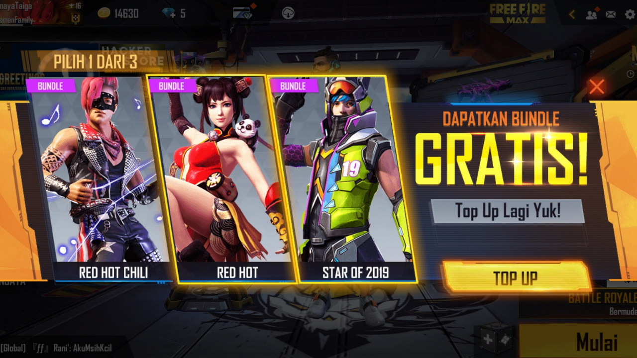 Menghadirkan Kembali Event Top-Up Gratis Bundle Di Free Fire (FF)!