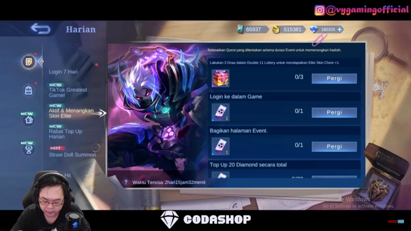 Bisa Dapat Berapa Tiket Double 11 Gratis di Event Hayabusa MLBB?