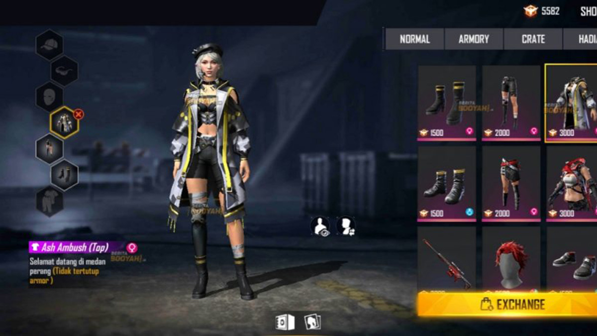 Redeem Rank Token FF Season 25 Ada Bundle Ash Ambush | SPIN