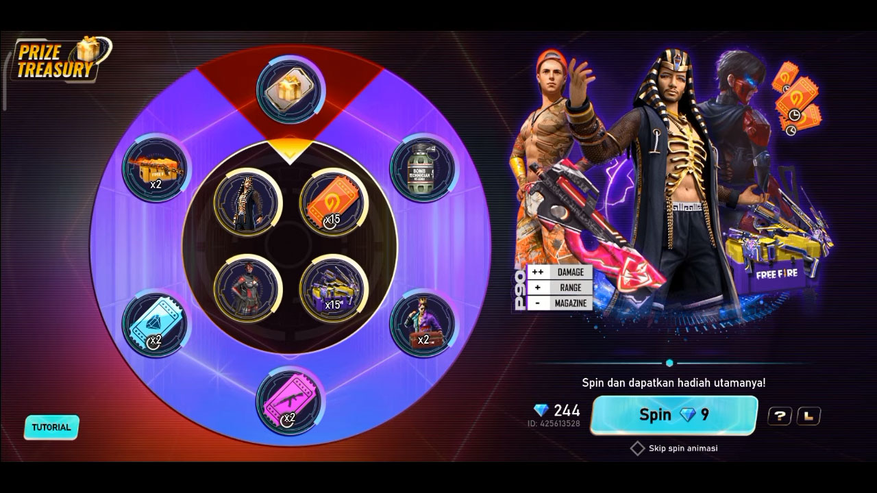 Event Prize Treasury FF Hadir Kembali Bawa 2 Gun Skin Keren Ini! | SPIN