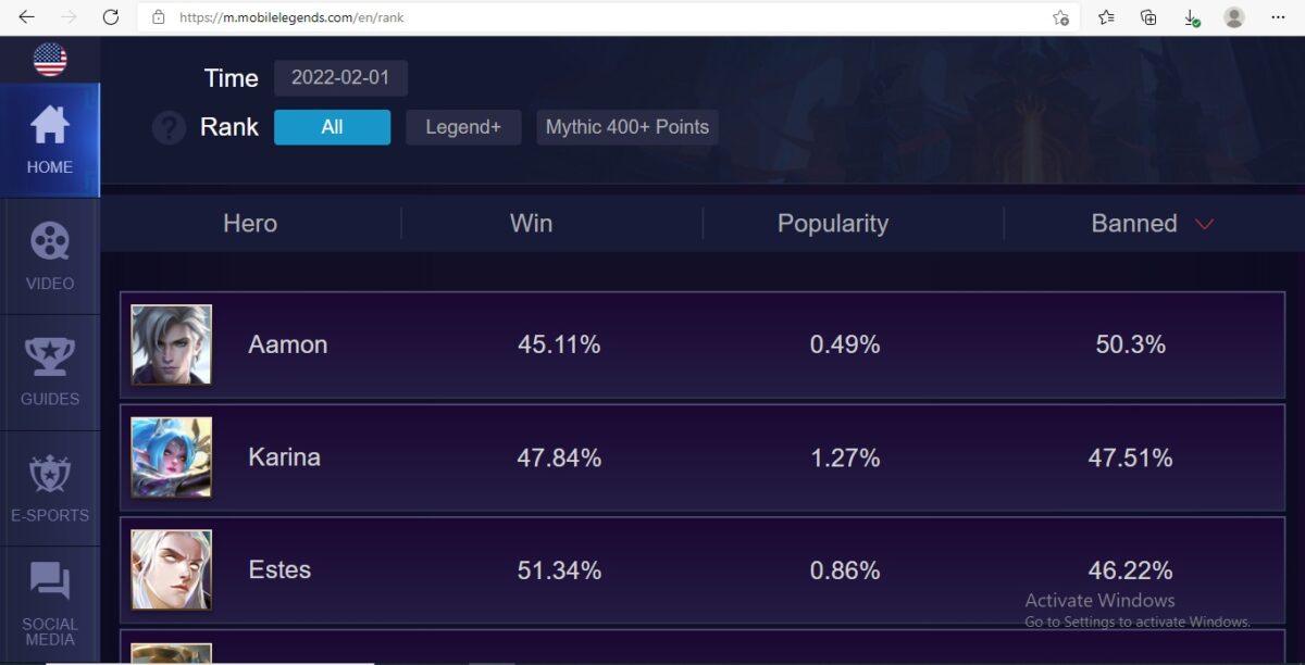Bukan Valentina, Inilah Hero Paling Sering di Ban di Seluruh Rank MLBB!
