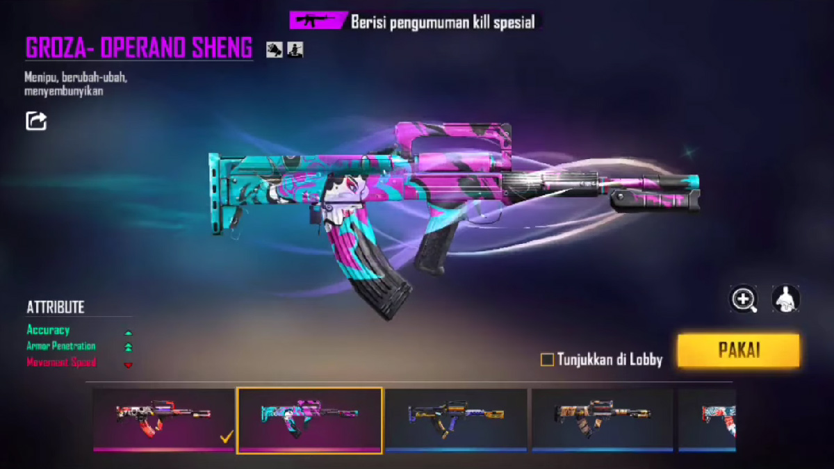 Gun Skin Groza Operano Sheng dan 2 Emote Ranked FF Gratis di Sini!