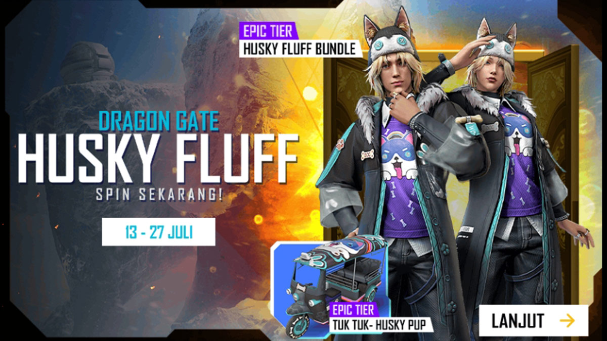 Cara Mendapatkan Bundle Epic Tier Bertema Anjing Lucu Husky Fluff FF!