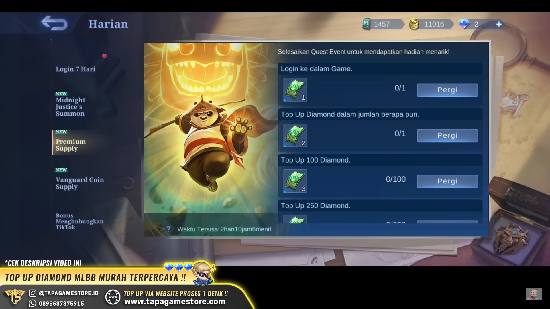 Bocoran Tiket Gratis di Event MLBB x Kungfu Panda, Bakal Fix Dapat Skin?