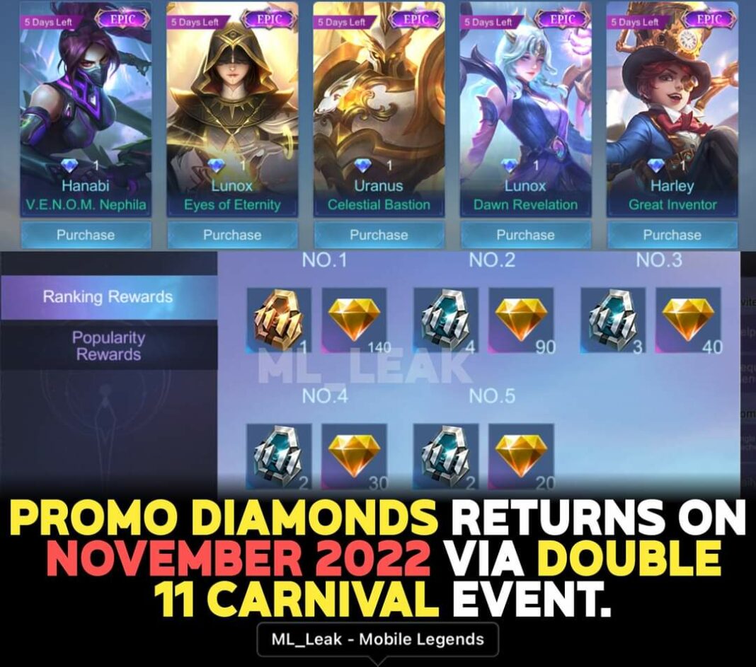 Event Promo Diamond Kuning Mobile Legends 2022 ada lagi tanggal segini!
