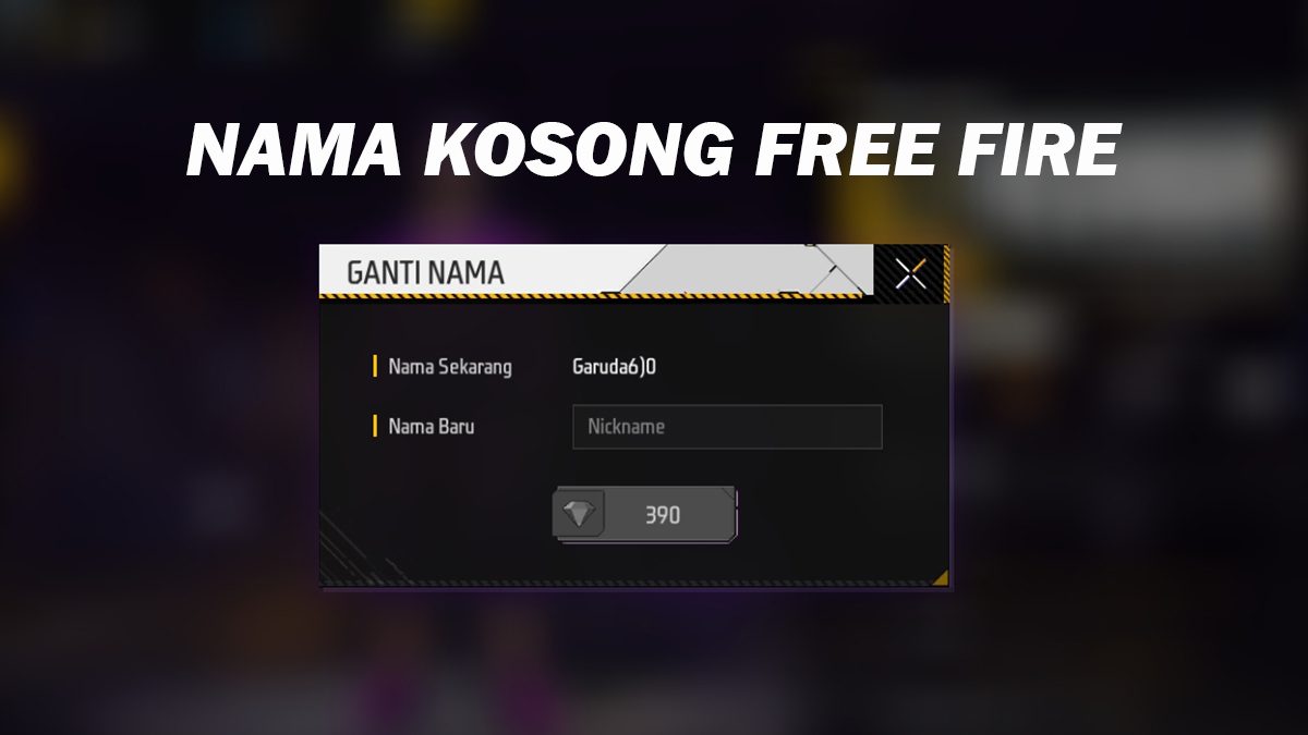 Cara Ganti Nama FF Spasi Kosong Jadi Tak Terlihat Oleh Musuh!