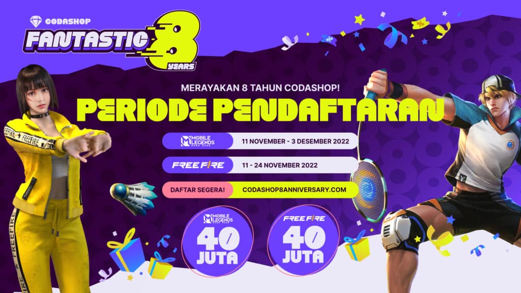 Anniversary Ke-8, Codashop Adakan Turnamen MLBB & Free Fire