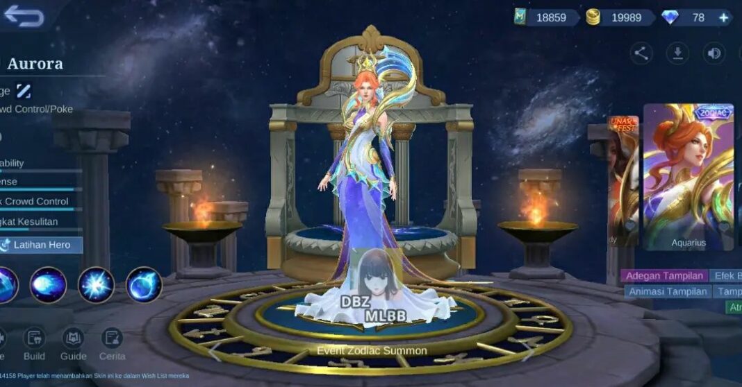 Bocoran Revamp Skin Aurora Zodiac MLBB, Jadi Cantik Banget!