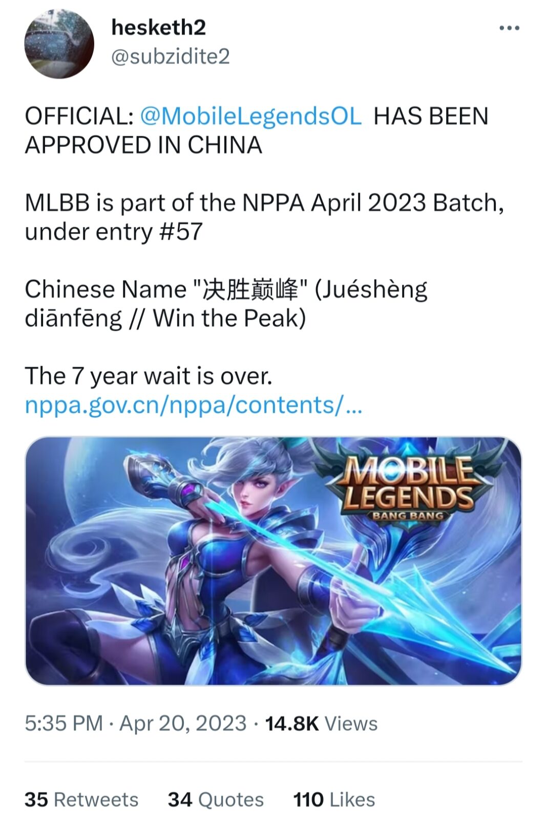 Setelah Penantian Lama, Akhirnya Mobile Legends Akan Rilis di China! Judul