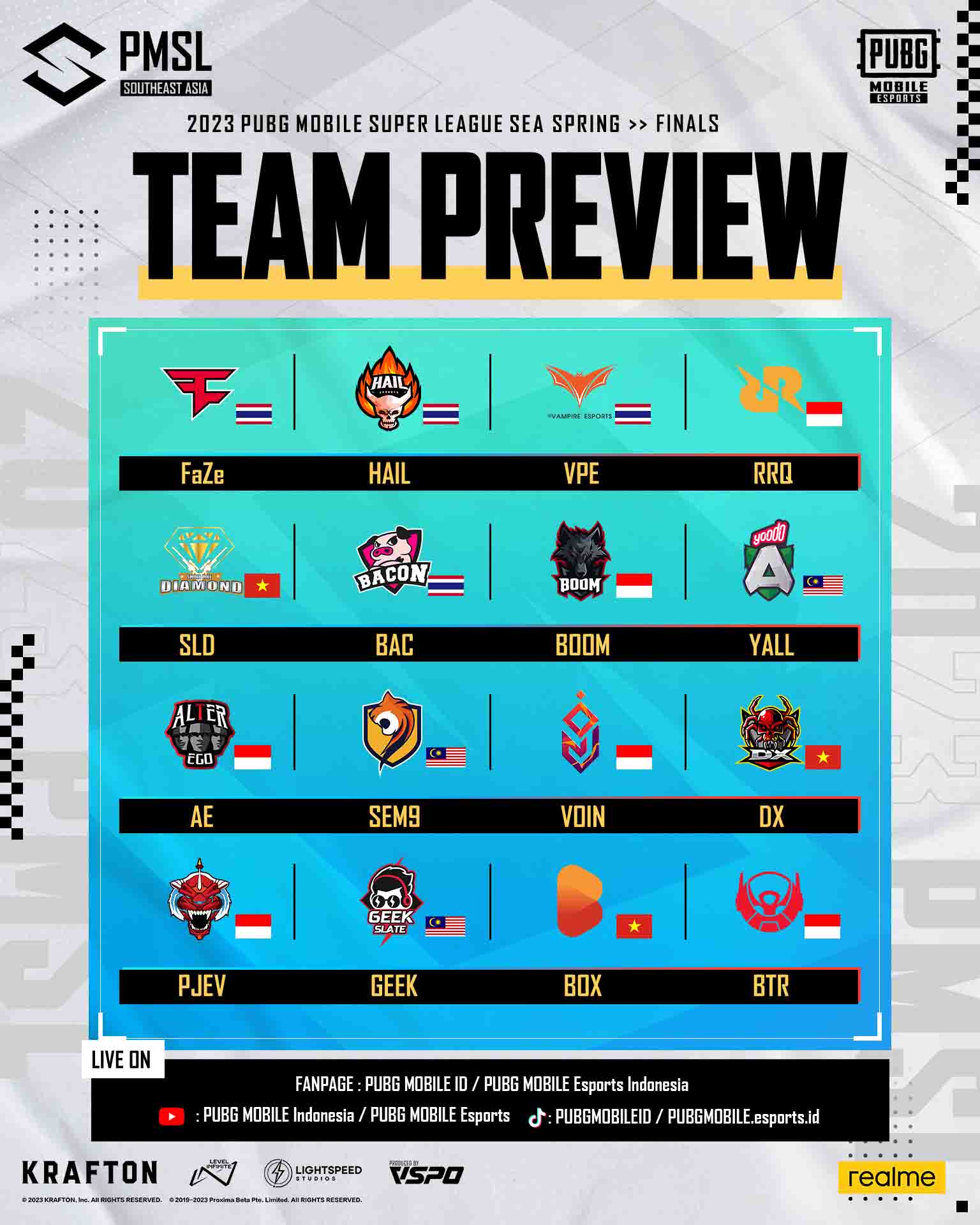 2023 PMSL SEA Spring - Finals: Daftar Tim, Format, Jadwal dan Cara Nonton