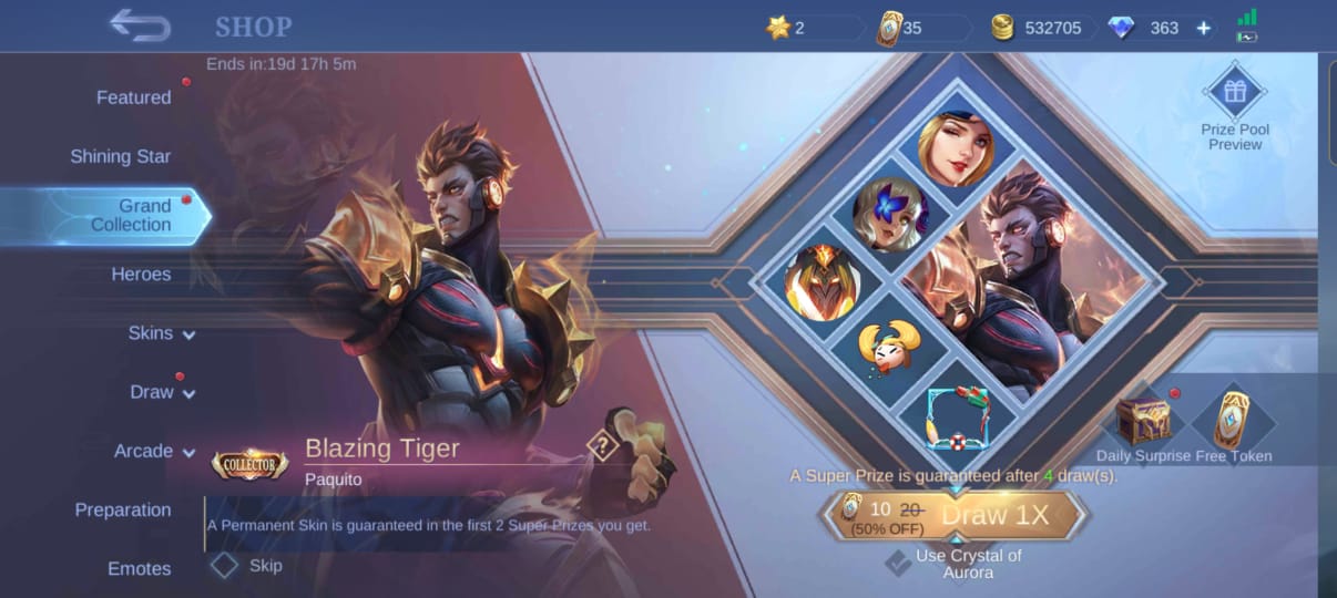 Harga Skin Collector Baru Paquito Mobile Legends Juni 2023