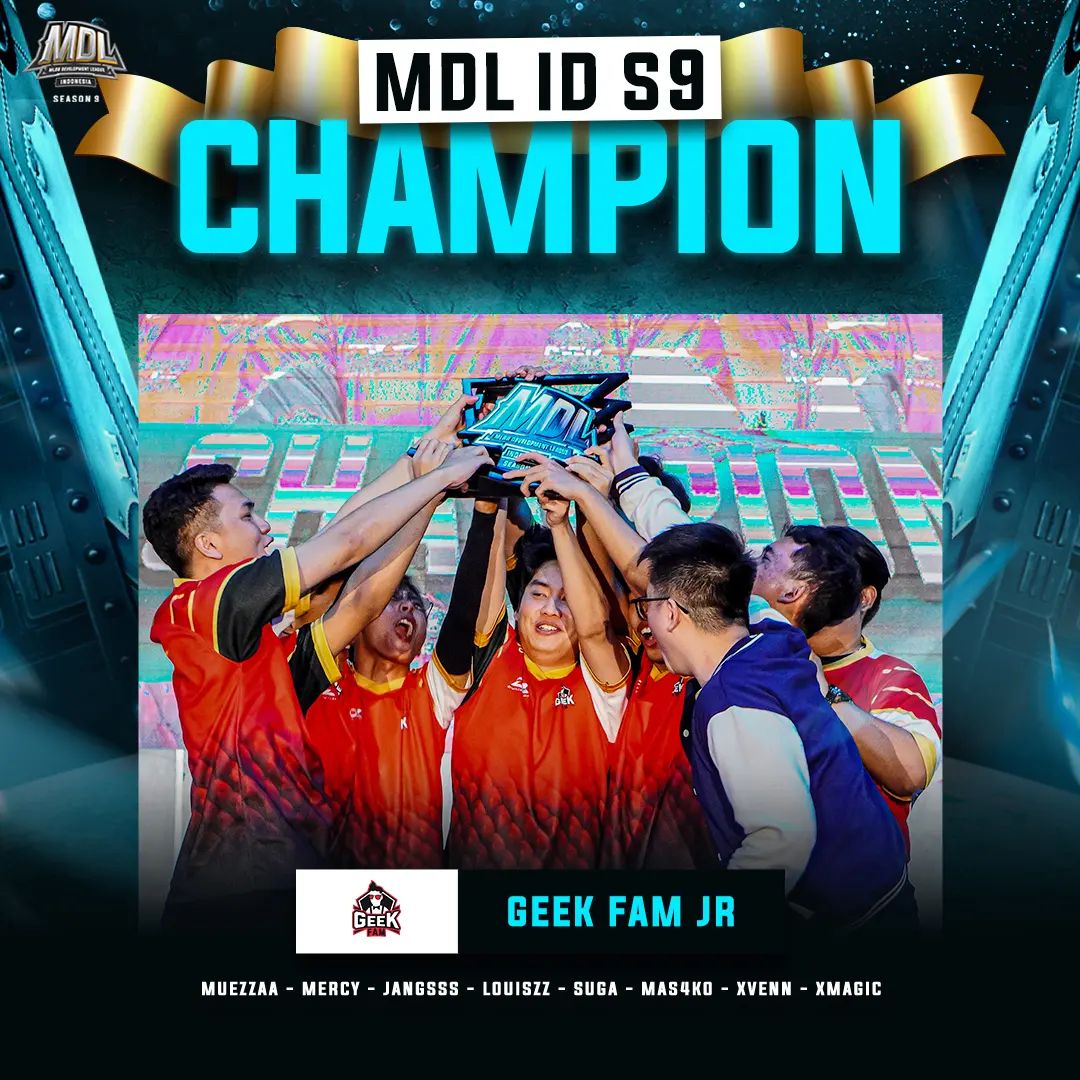 Comeback Dari RRQ, Geek Fam JR Berhasil Jadi Juara MDL ID S9