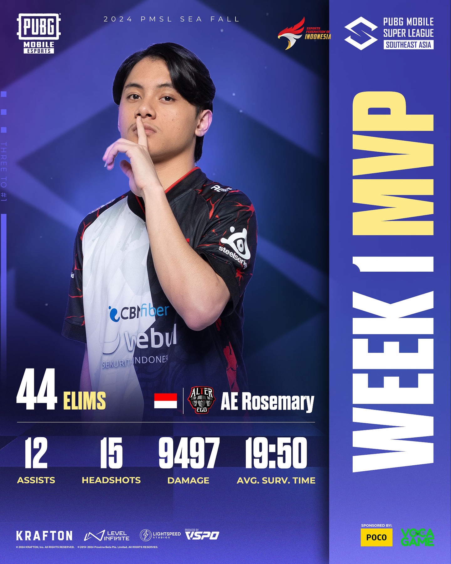 Seperti Biasa, AE Rosemary MVP Week 1 PMSL SEA Fall 2024