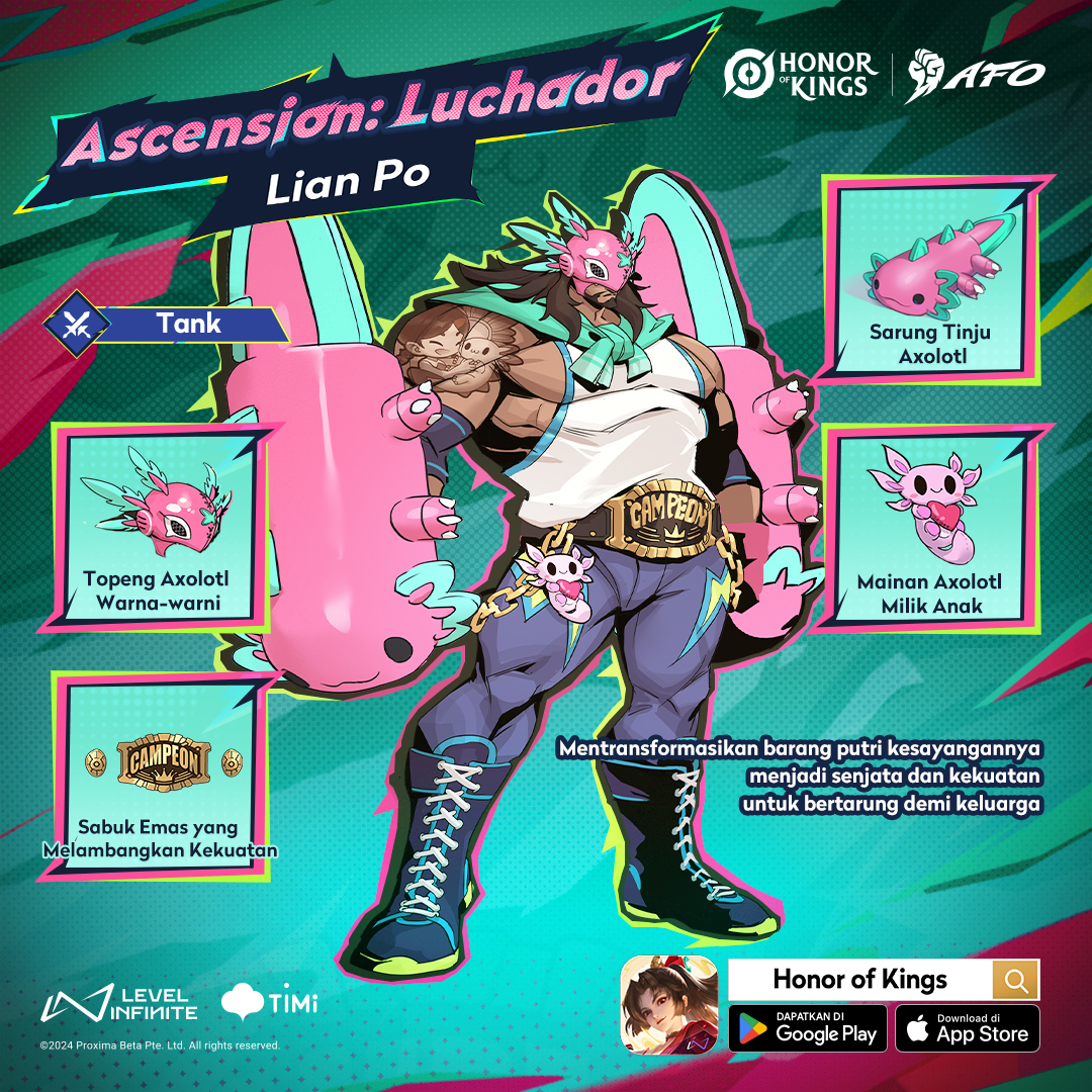 Cara Mendapatkan Skin Lian Po Ascension Luchador Gratis di HoK