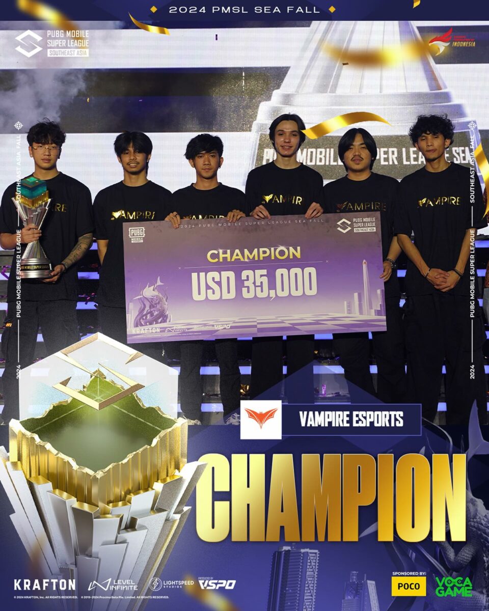 Vampire Esports Keluar Sebagai Juara PMSL SEA Fall 2024