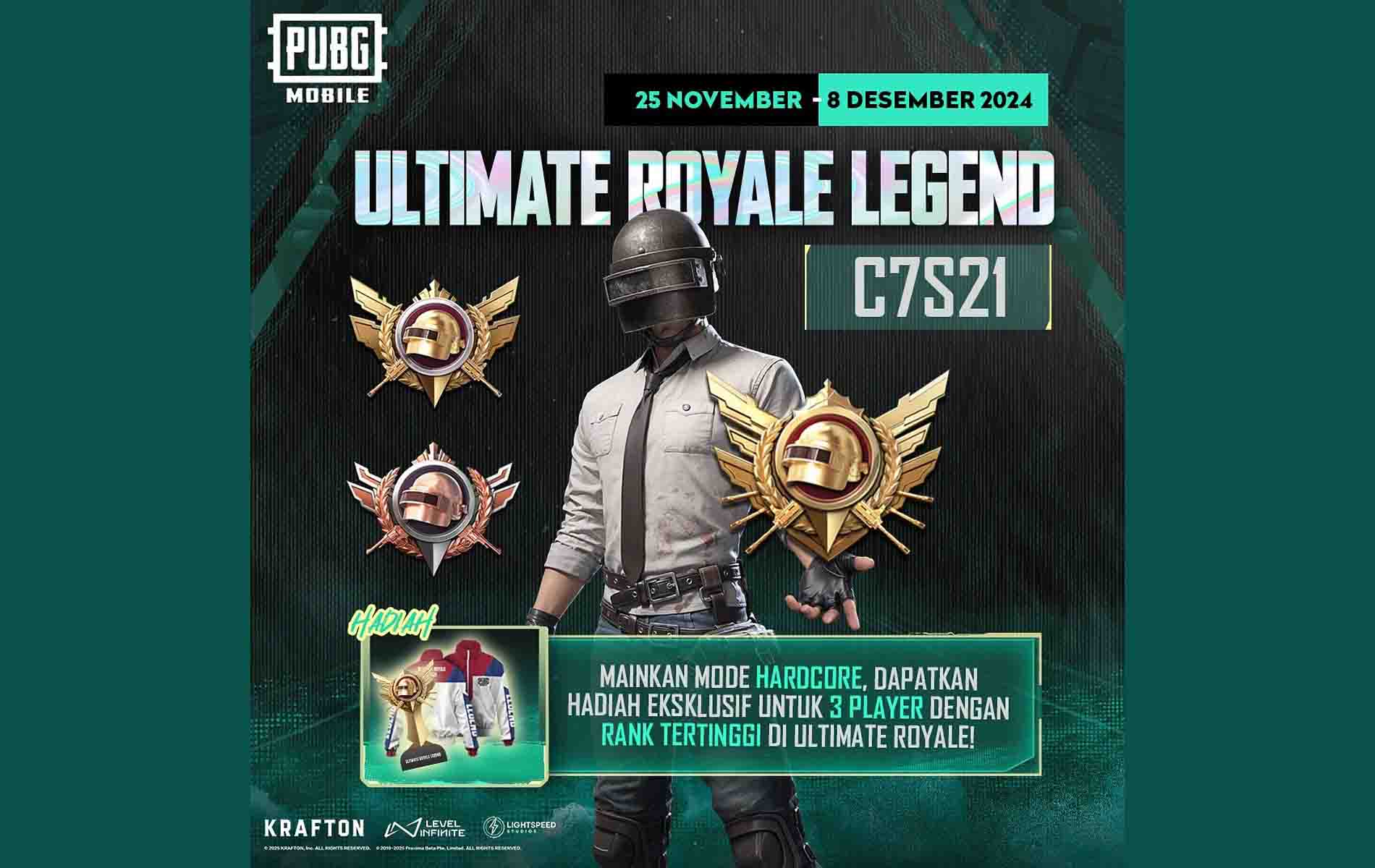 Push Rank Ultimate Royale di PUBG MOBILE, Dapatkan Kesempatan Menang Merchandise Eksklusif!